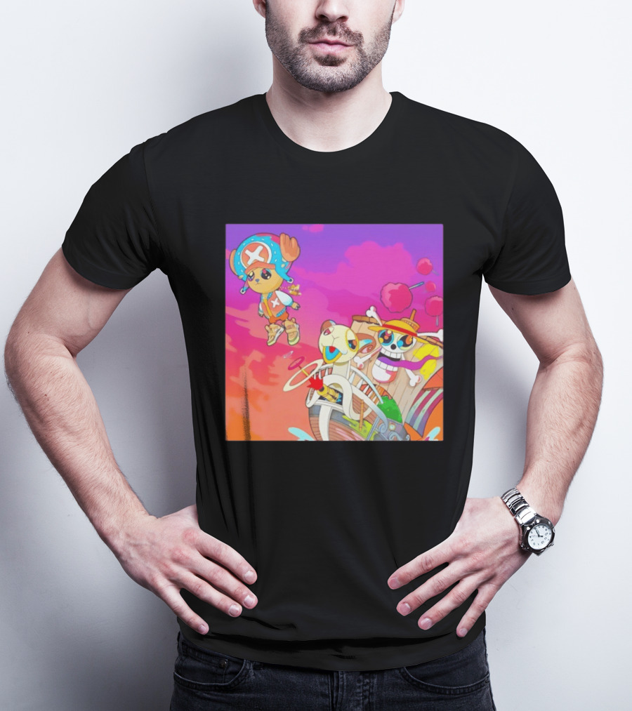Choppers One Piece Graduation Colorful Adventure Scene T-Shirt