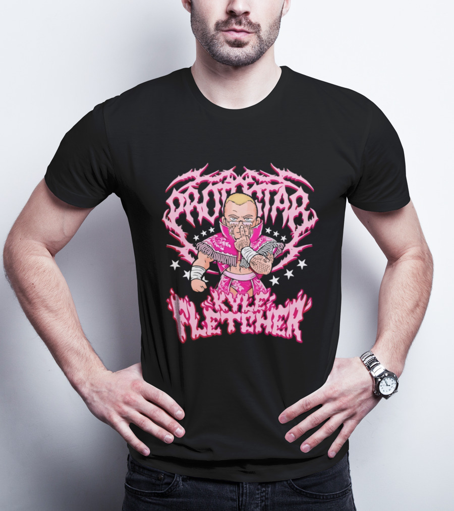 Protokid Kyle Fletcher Wrestling Pink Stars T-Shirt