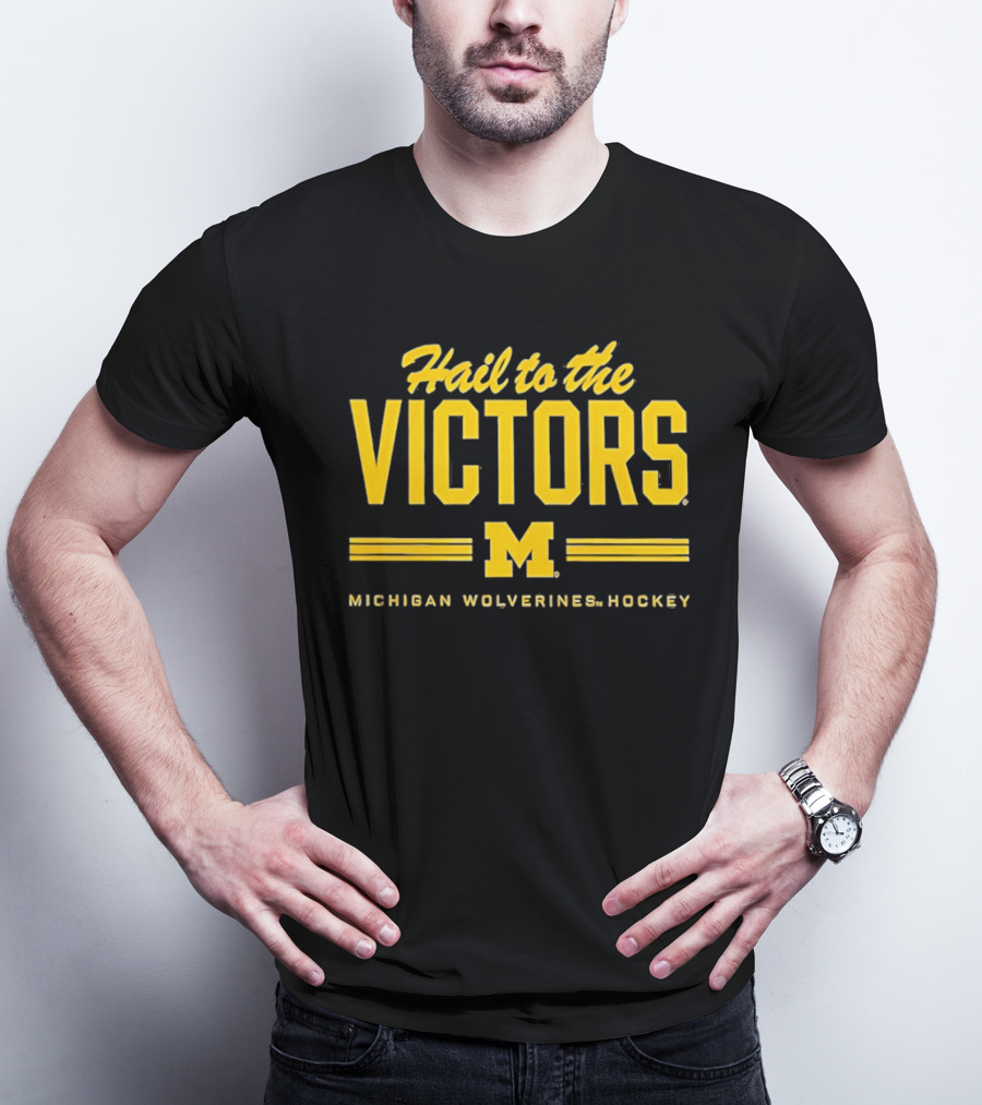 Michigan Wolverines Hockey Hail To The Victors M T-Shirt