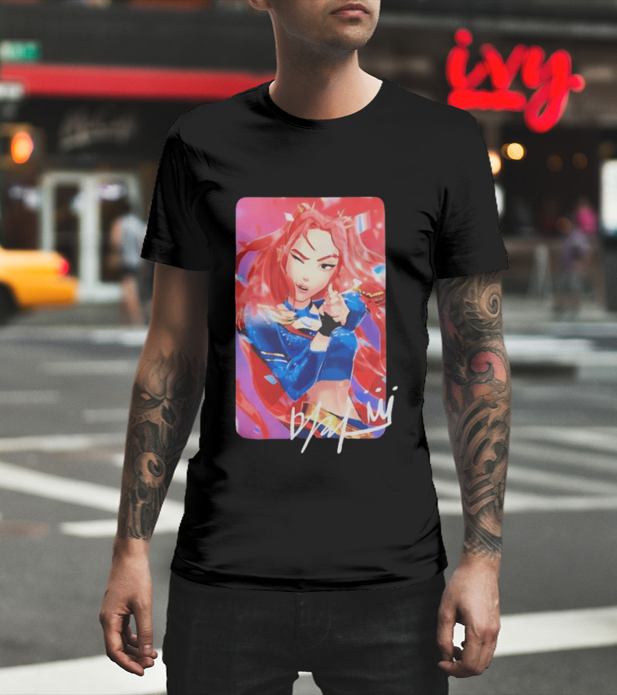 Mira KPop Demon Hunters HUNTR X Dance Performance Red Blue Outfit T-Shirt