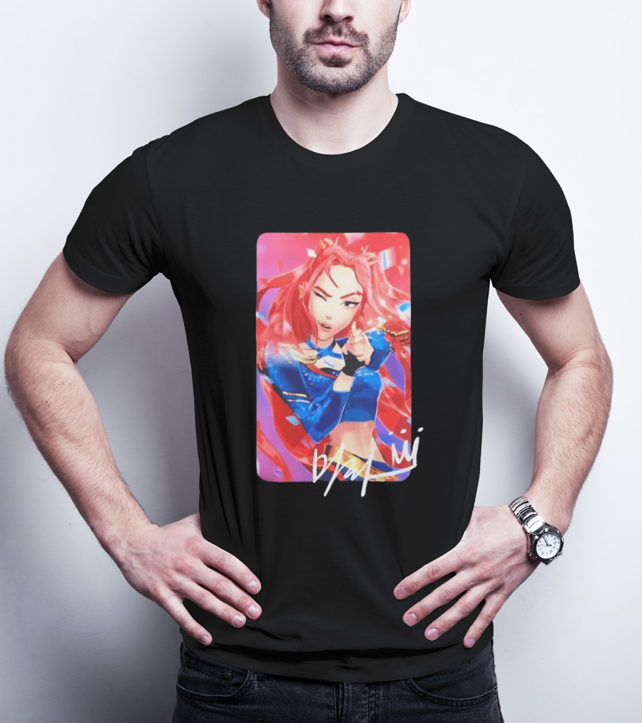 Mira KPop Demon Hunters HUNTR X Dance Performance Red Blue Outfit T-Shirt