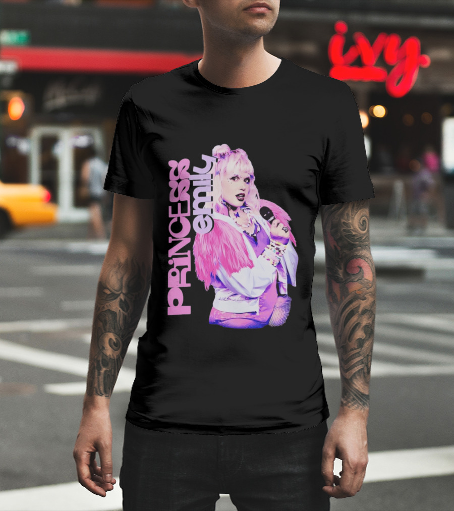 Princess Emily Pop Star Style Microphone Fashion T-Shirt