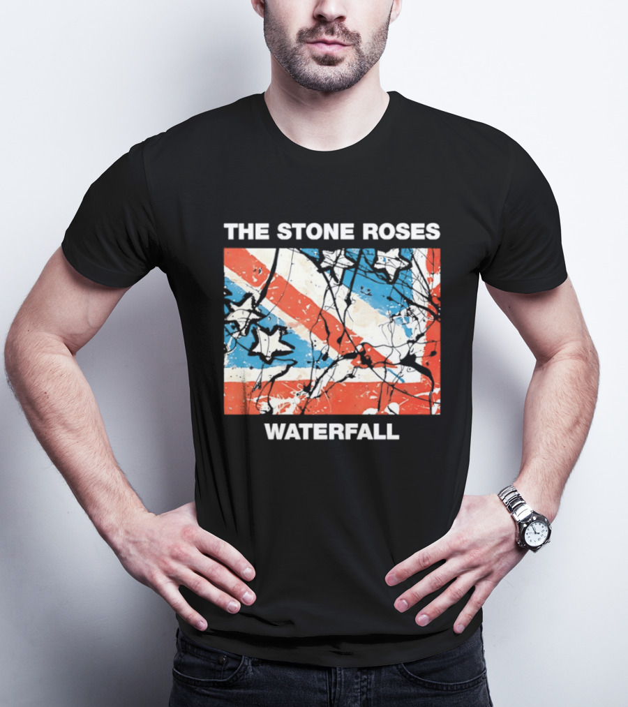 The Stone Roses Waterfall Flag Stars Union Jack T-Shirt