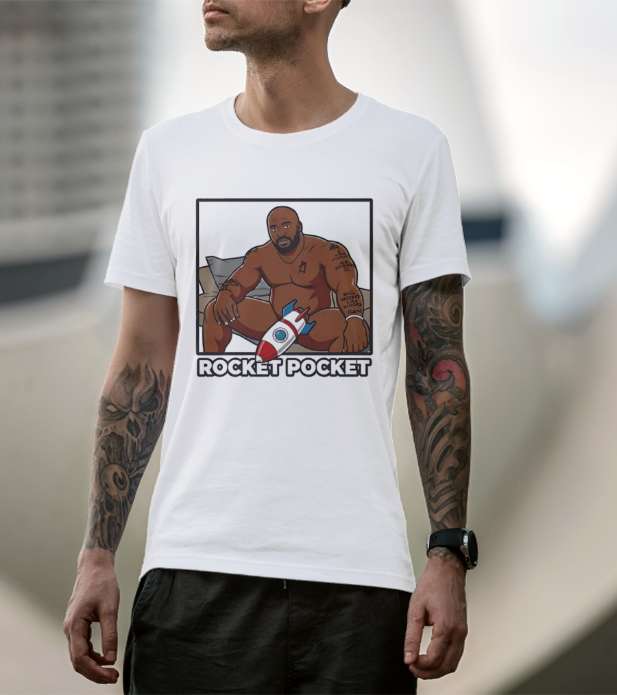 ROCKET POCKET Barry Wood Cartoon T-Shirt