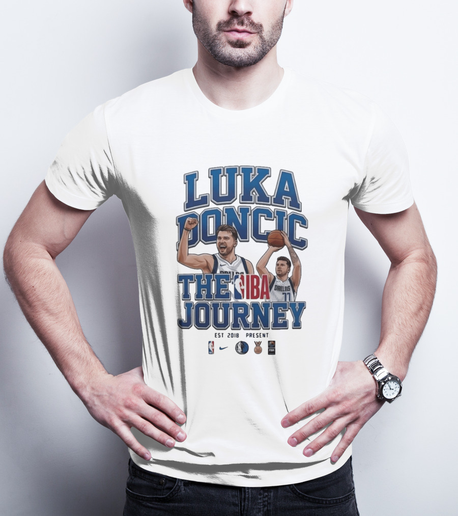 Luka Doncic NBA FIBA Journey Dallas Mavericks 2018 Nike Basketball T-Shirt