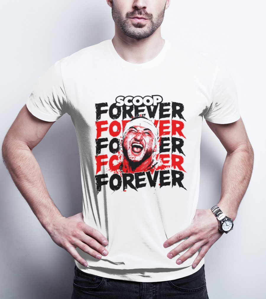 Scoop Forever Forever Text With Energetic Face T-Shirt