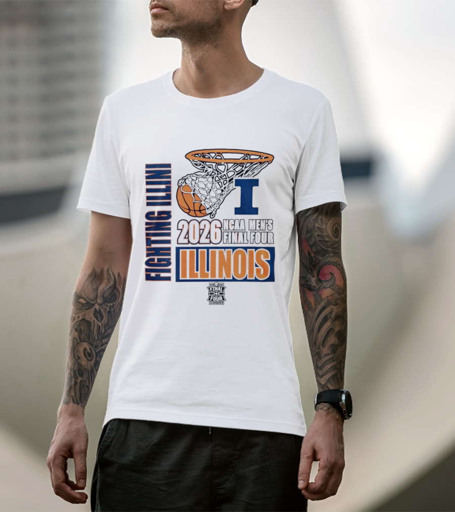 Fighting Illini 2026 NCAA Men's Final Four Illinois Basketball Net T-Shirt