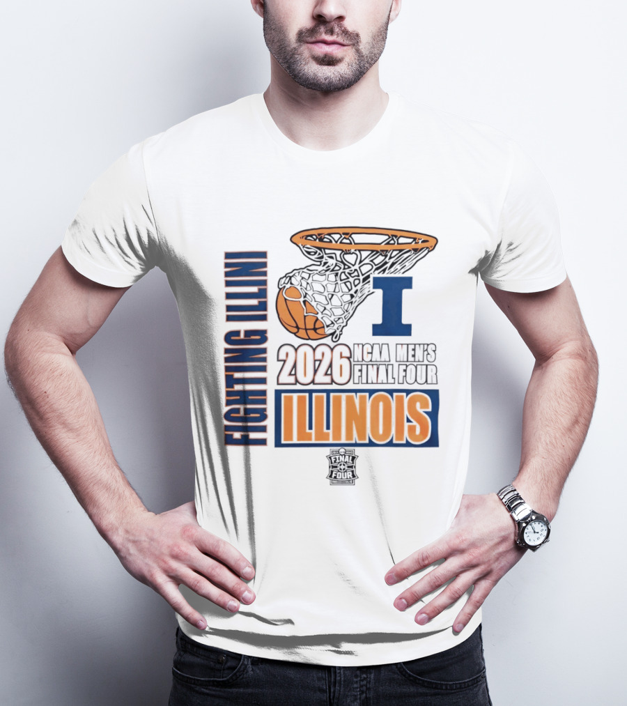 Fighting Illini 2026 NCAA Men's Final Four Illinois Basketball Net T-Shirt