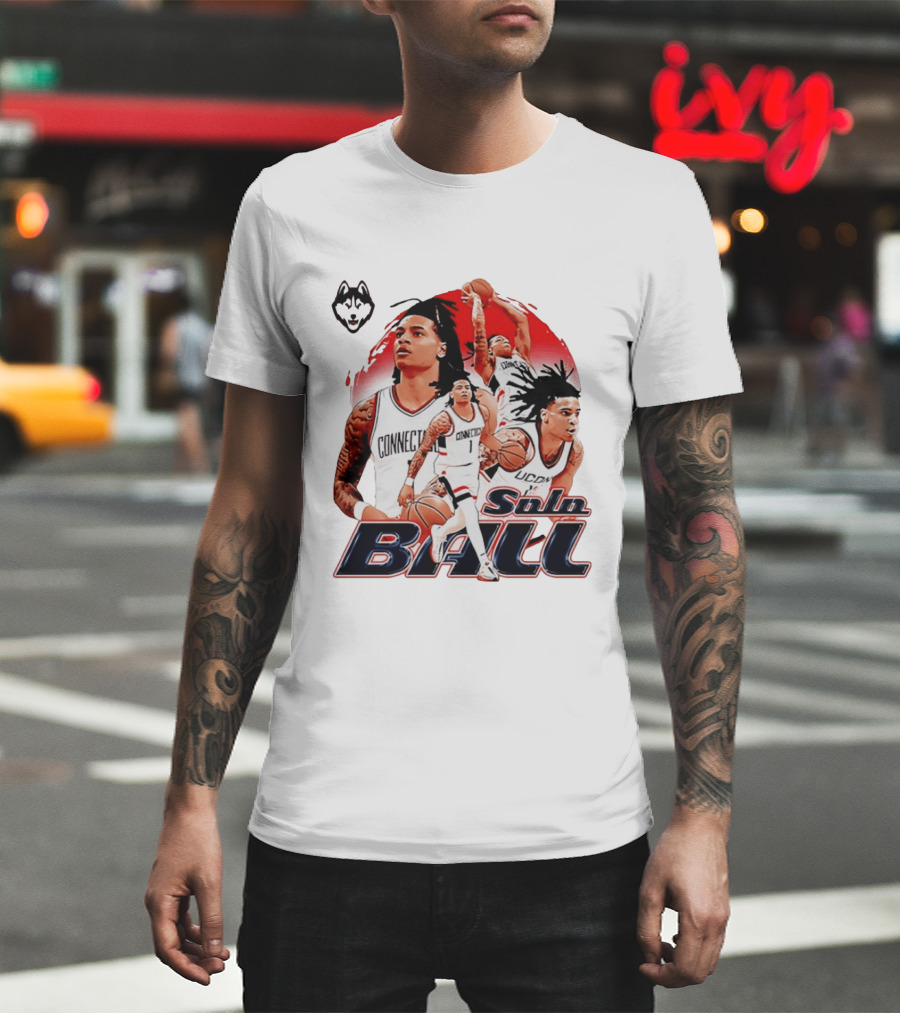 UConn Huskies Solo Ball Connecticut Men's Basketball Collage T-Shirt