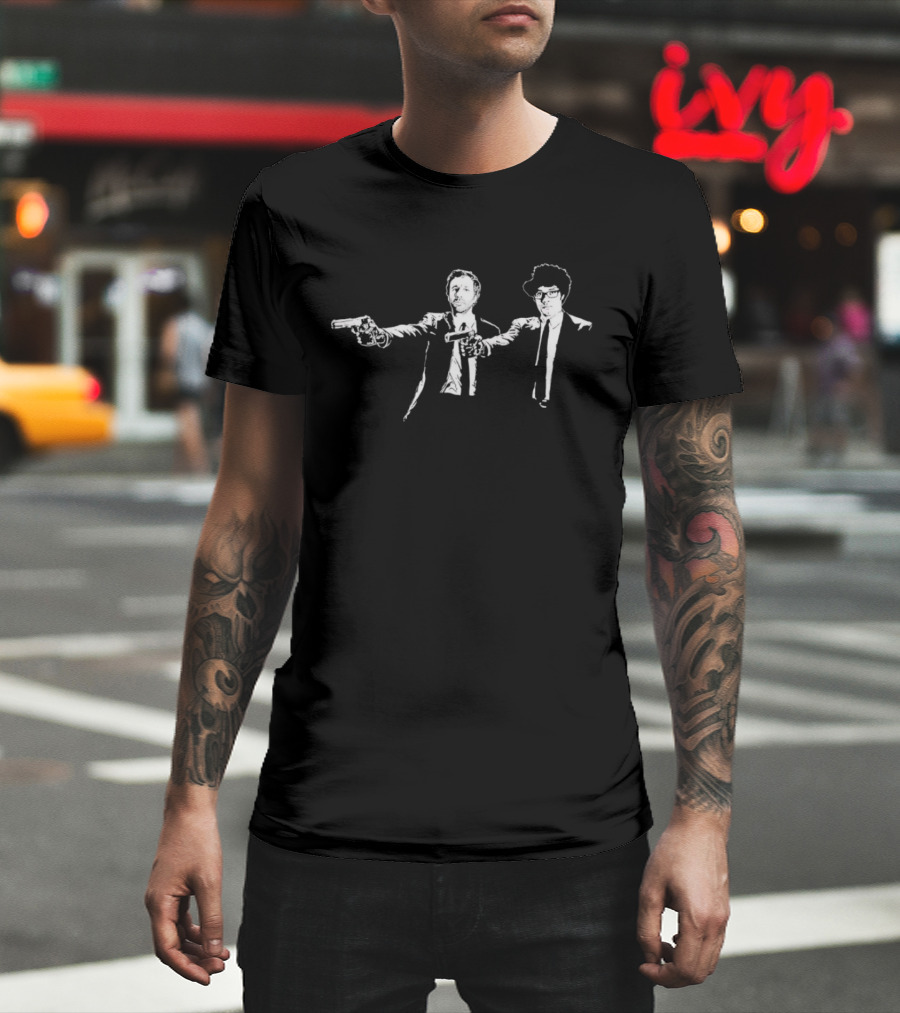 Roy And Moss Guns Scene IT Crowd Pulp Fiction Mashup T-Shirt