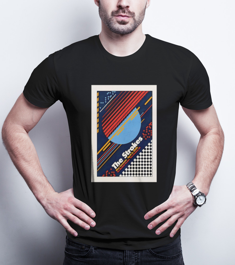 The Strokes Alex Cameron April 4 2026 San Francisco CA Checkerboard Stripes T-Shirt