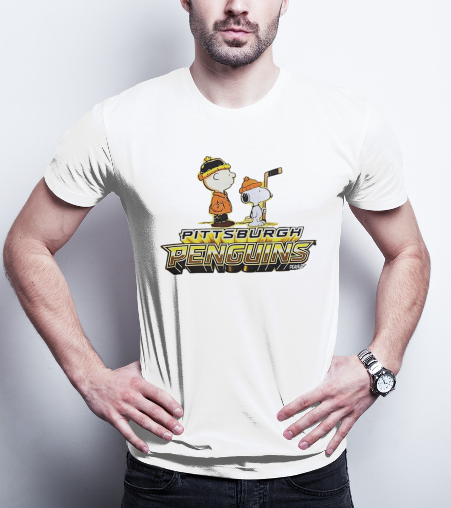 Charlie Brown Snoopy Pittsburgh Penguins Hockey Peanuts T-Shirt