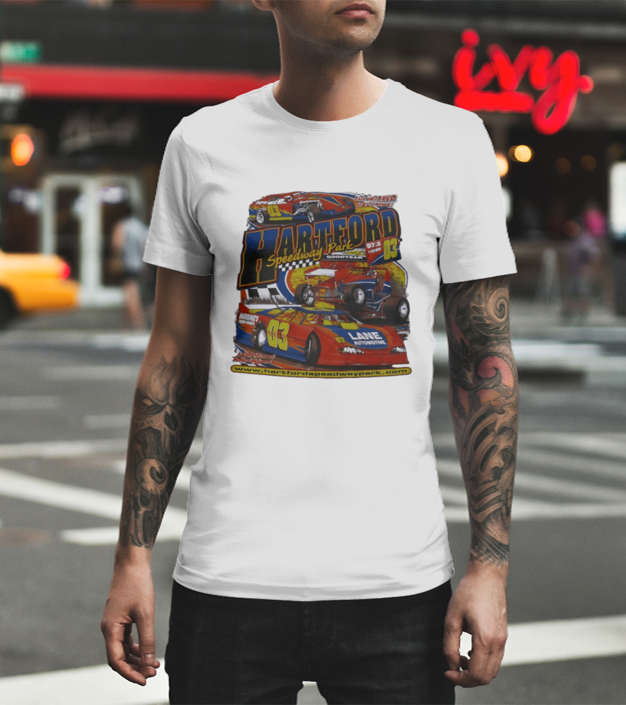 Hartford Speedway Park The Wicked Half Mile Lane Automotive Racing 03 T-Shirt