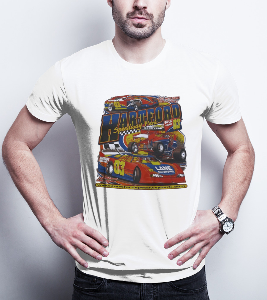 Hartford Speedway Park The Wicked Half Mile Lane Automotive Racing 03 T-Shirt