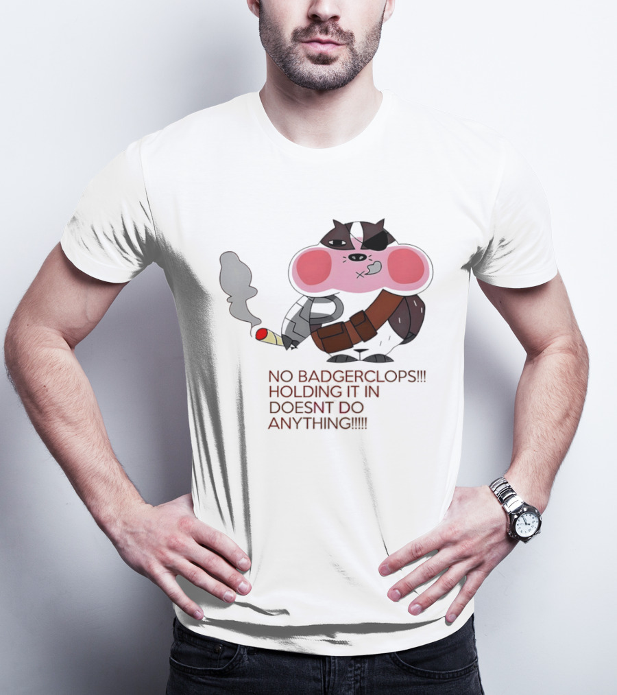 No Badgerclops Holding It In Doesn't Do Anything Smoking Cartoon T-Shirt