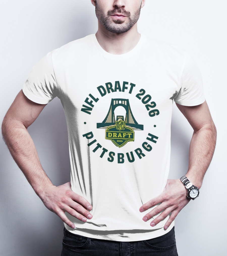 NFL Draft 2026 Pittsburgh Logo Bridge Green T-Shirt