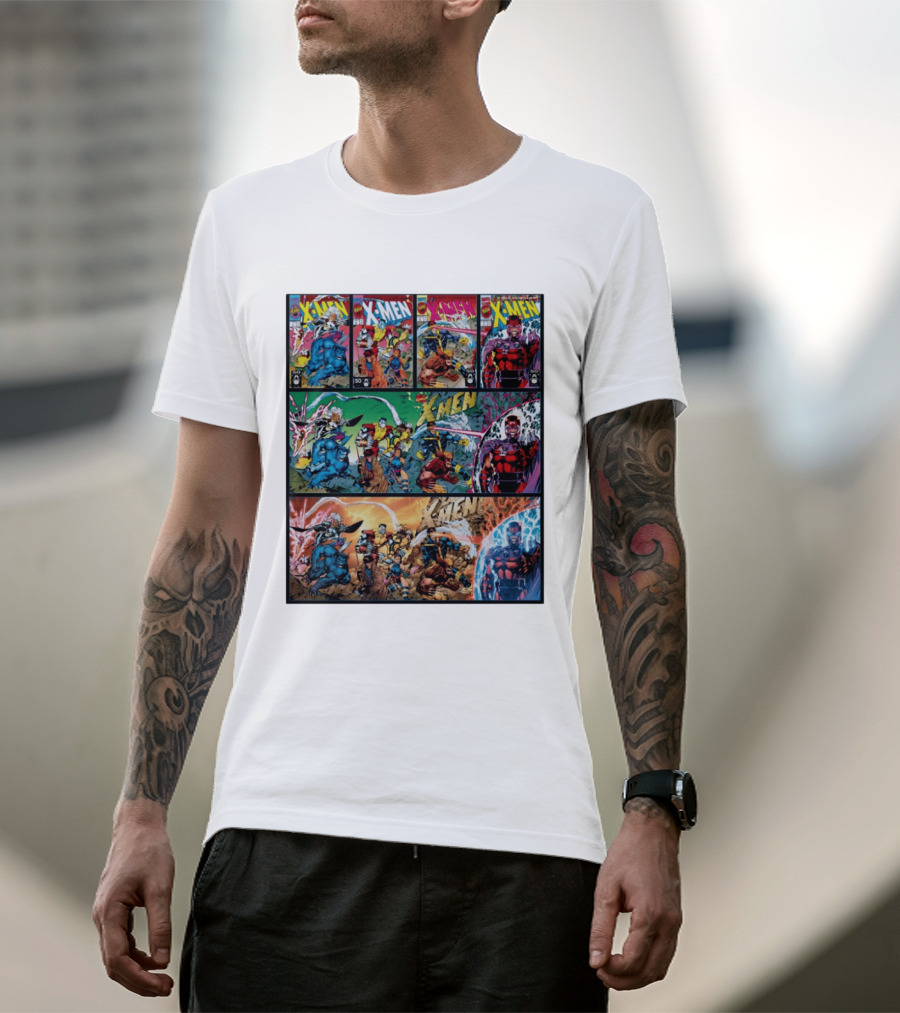 X Men The Animated Series Marvel Comics Classic Covers Wolverine Magneto Cyclops Storm T-Shirt