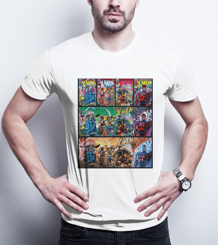 X Men The Animated Series Marvel Comics Classic Covers Wolverine Magneto Cyclops Storm T-Shirt