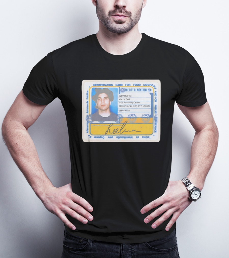Jarry Park Identification Card The City Of Montreal Zoo Gary Carter Address T-Shirt