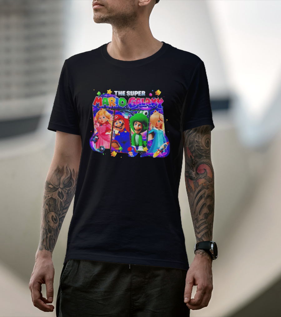 The Super Mario Galaxy Movie Characters Gamer Space Adventure T-Shirt