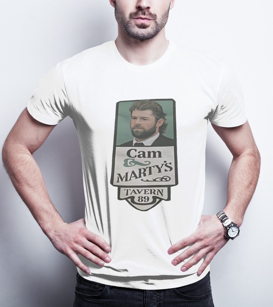 Cam Marty's Tavern 89 Retro Style With Bearded Man T-Shirt