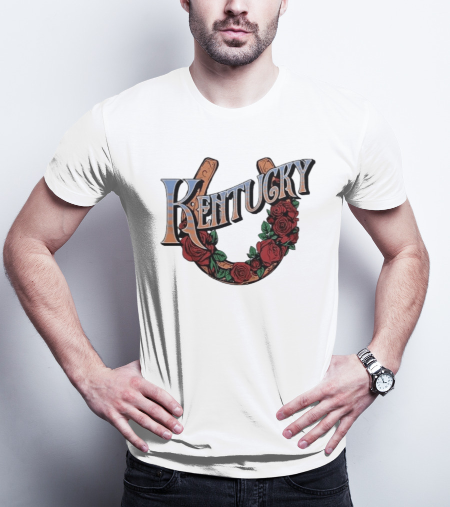 Kentucky Race For The Roses Horseshoe Rose Wreath T-Shirt