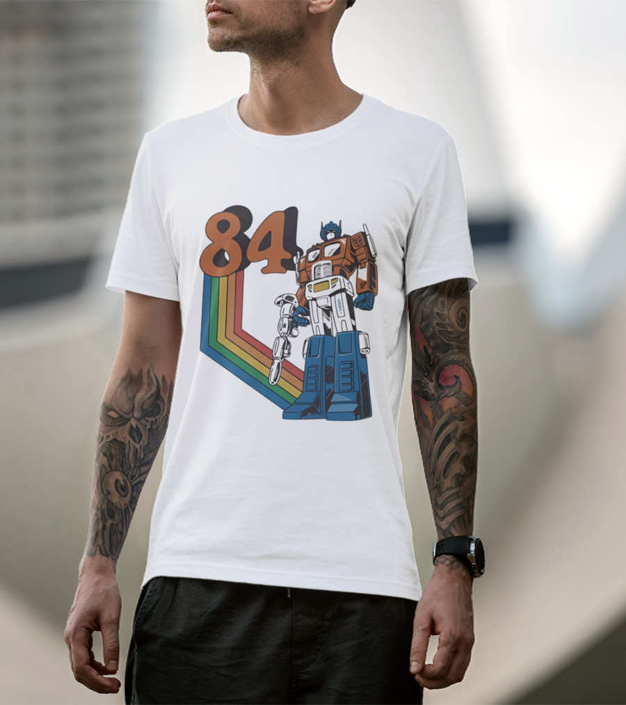 Optimus Prime 84 Retro Transformers Rainbow T-Shirt