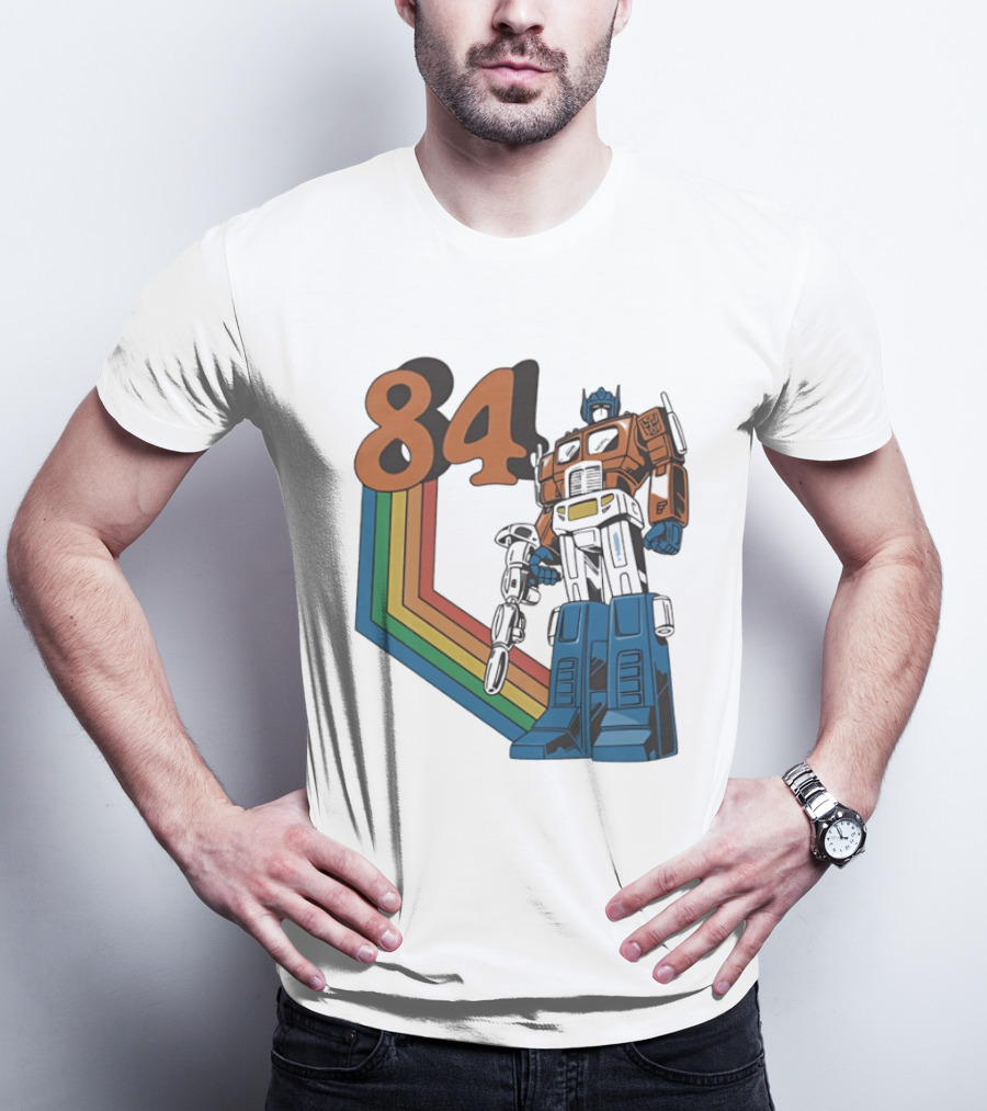 Optimus Prime 84 Retro Transformers Rainbow T-Shirt