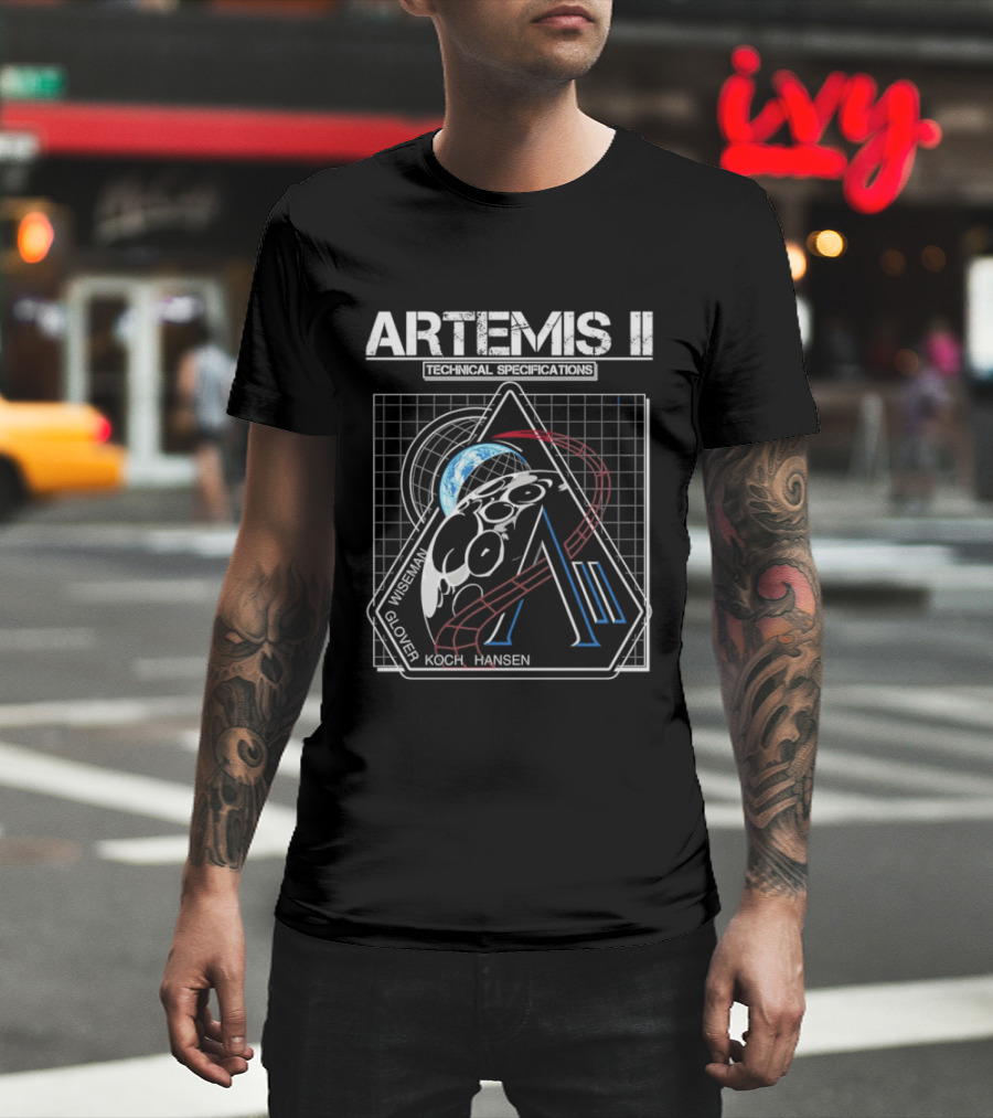 Artemis II NASA Mission Patch Wiseman Glover Koch Hansen T-Shirt