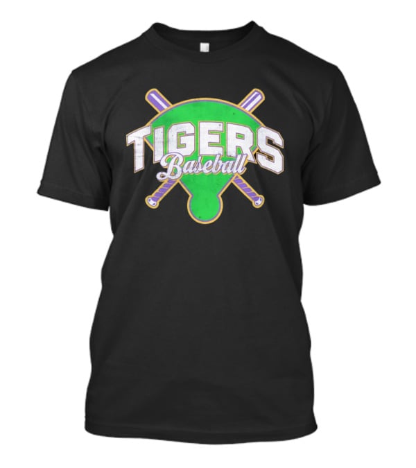 Tigers Baseball LSU Field Crossed Bats T-Shirt