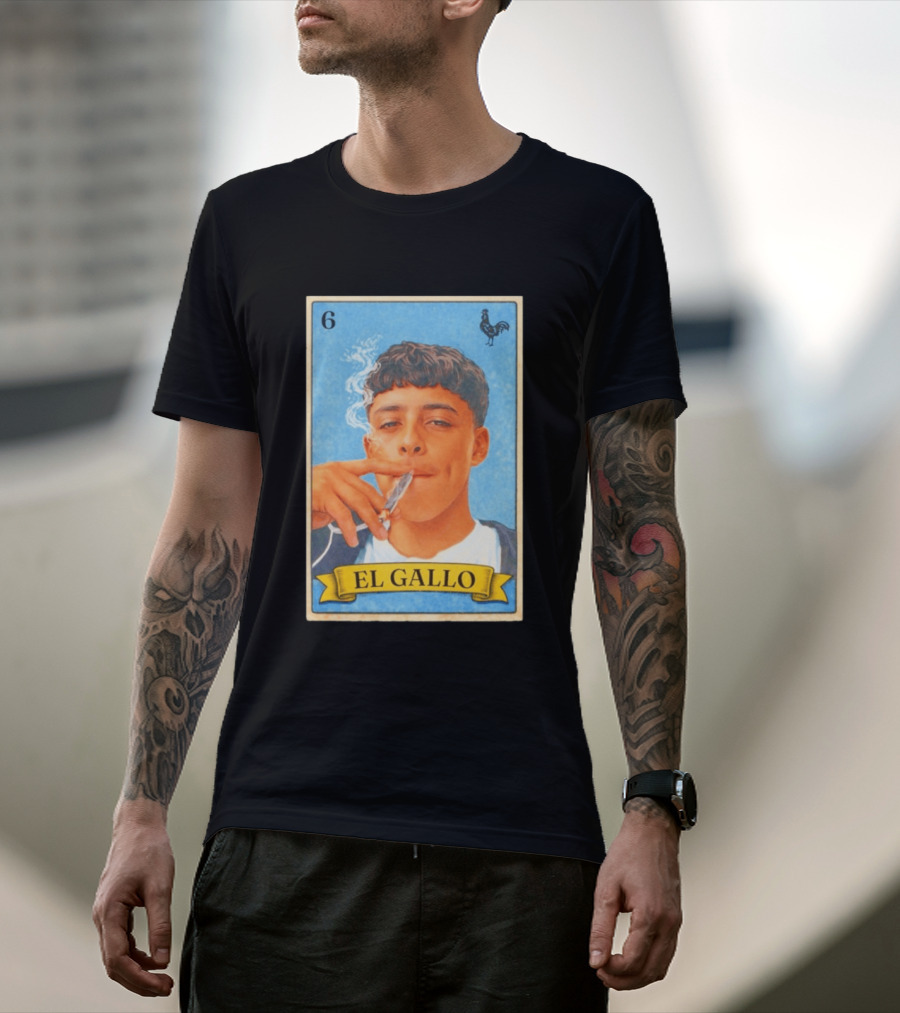 El Gallo Smoking Card 6 Rooster T-Shirt