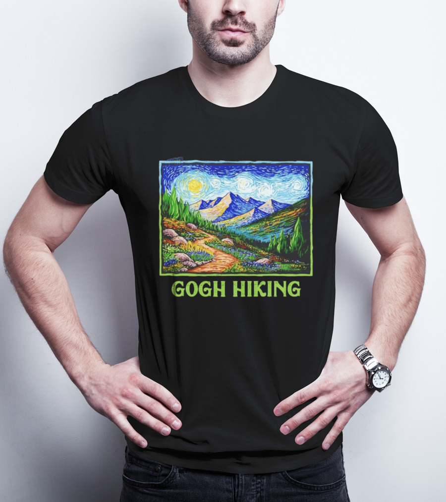 Van Gogh Starry Night Hiking Adventure T-Shirt