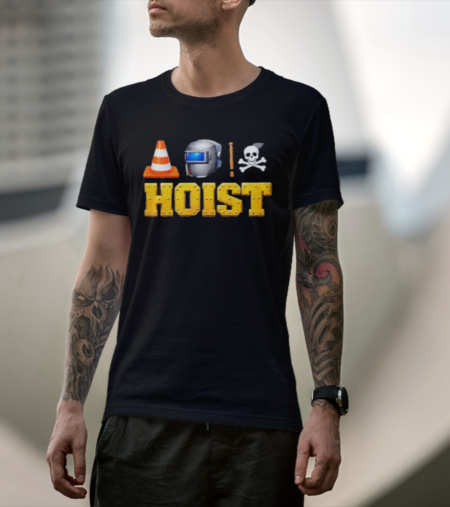 Pittsburgh Hoist The Traffic Cone Welding Helmet Skull Crossbones T-Shirt