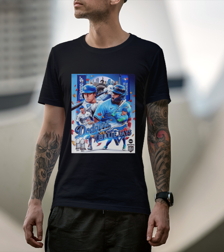 Los Angeles Dodgers Vs Toronto Blue Jays 2023 MLB TNT Sports U Walk Off Cityscape Baseball Event T-Shirt