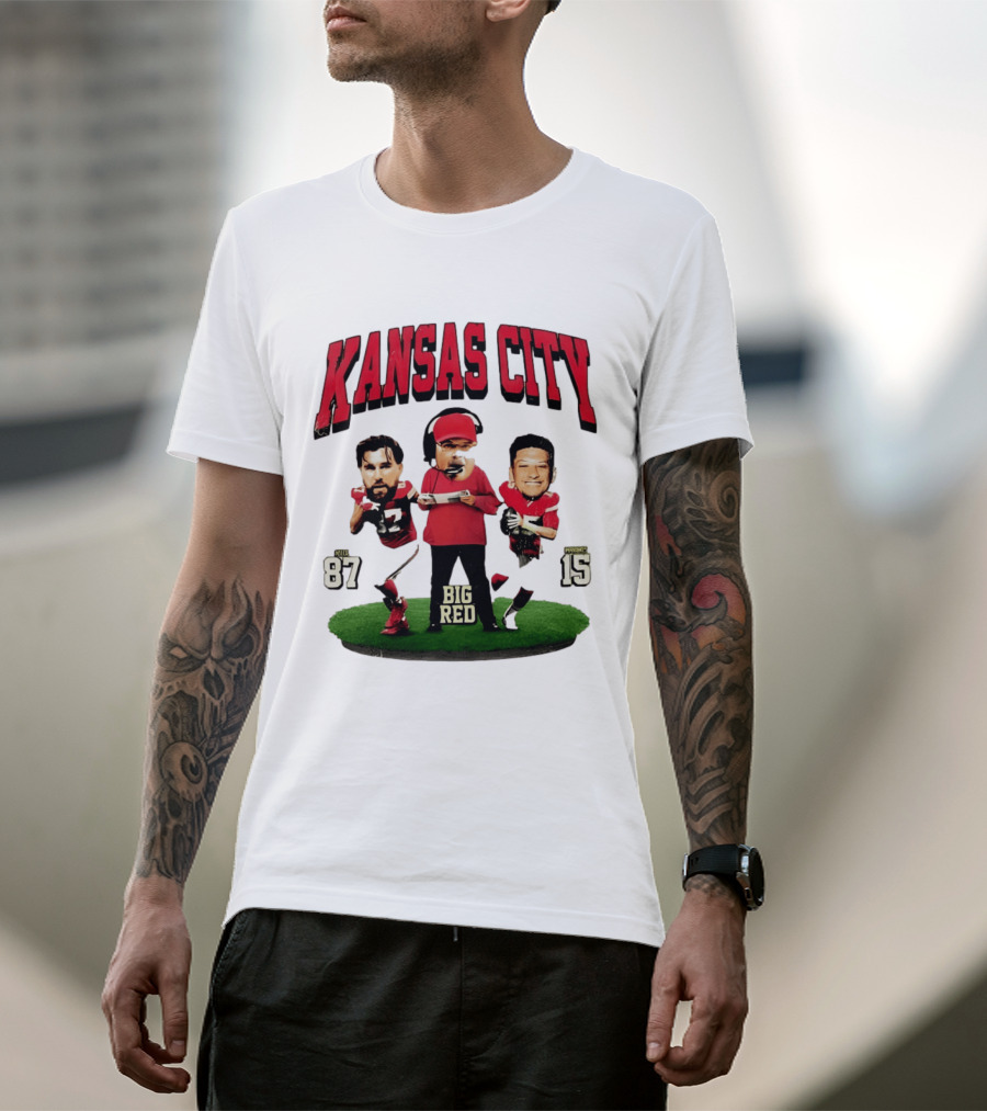 Kansas City Chiefs Big Red Andy Reid Travis Kelce Patrick Mahomes 87 15 Football T-Shirt