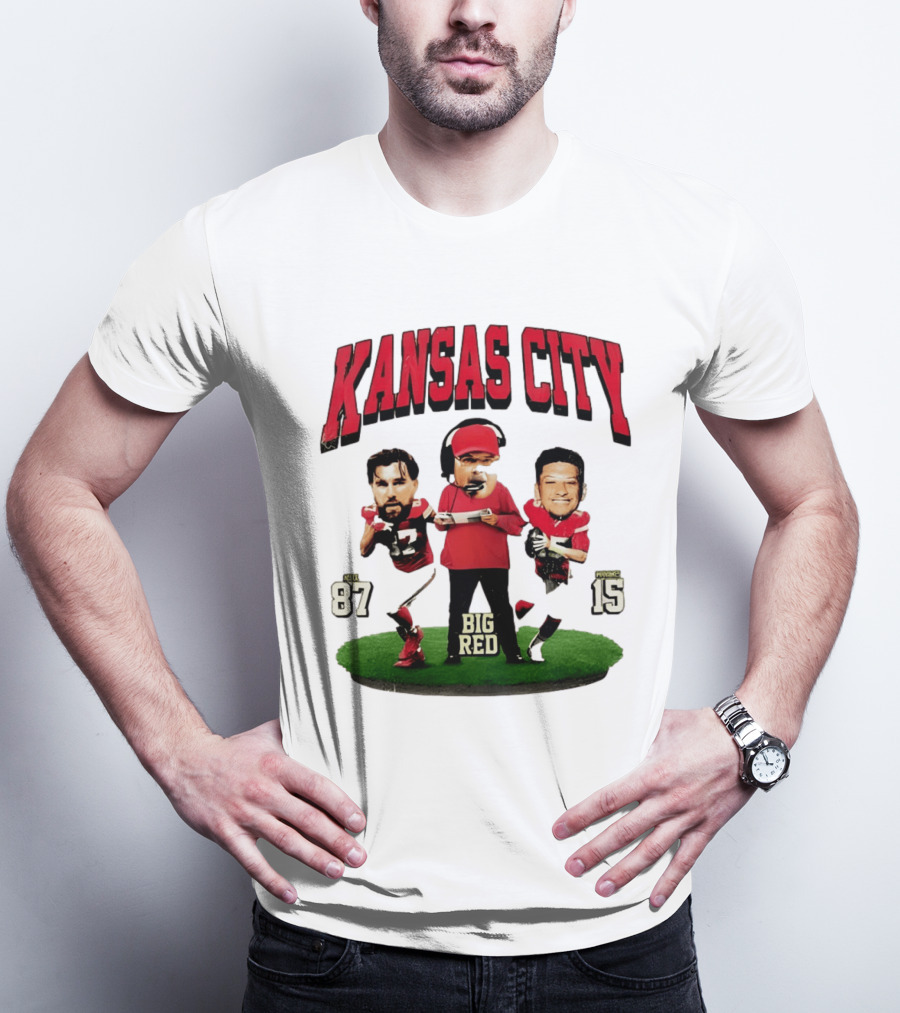 Kansas City Chiefs Big Red Andy Reid Travis Kelce Patrick Mahomes 87 15 Football T-Shirt