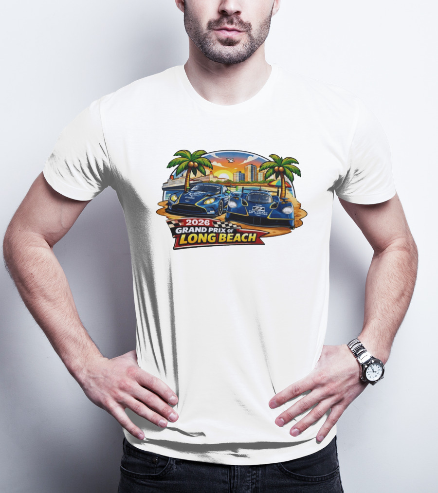 2026 Aston Martin Racing Valkyrie Grand Prix Of Long Beach Sunset Scene T-Shirt
