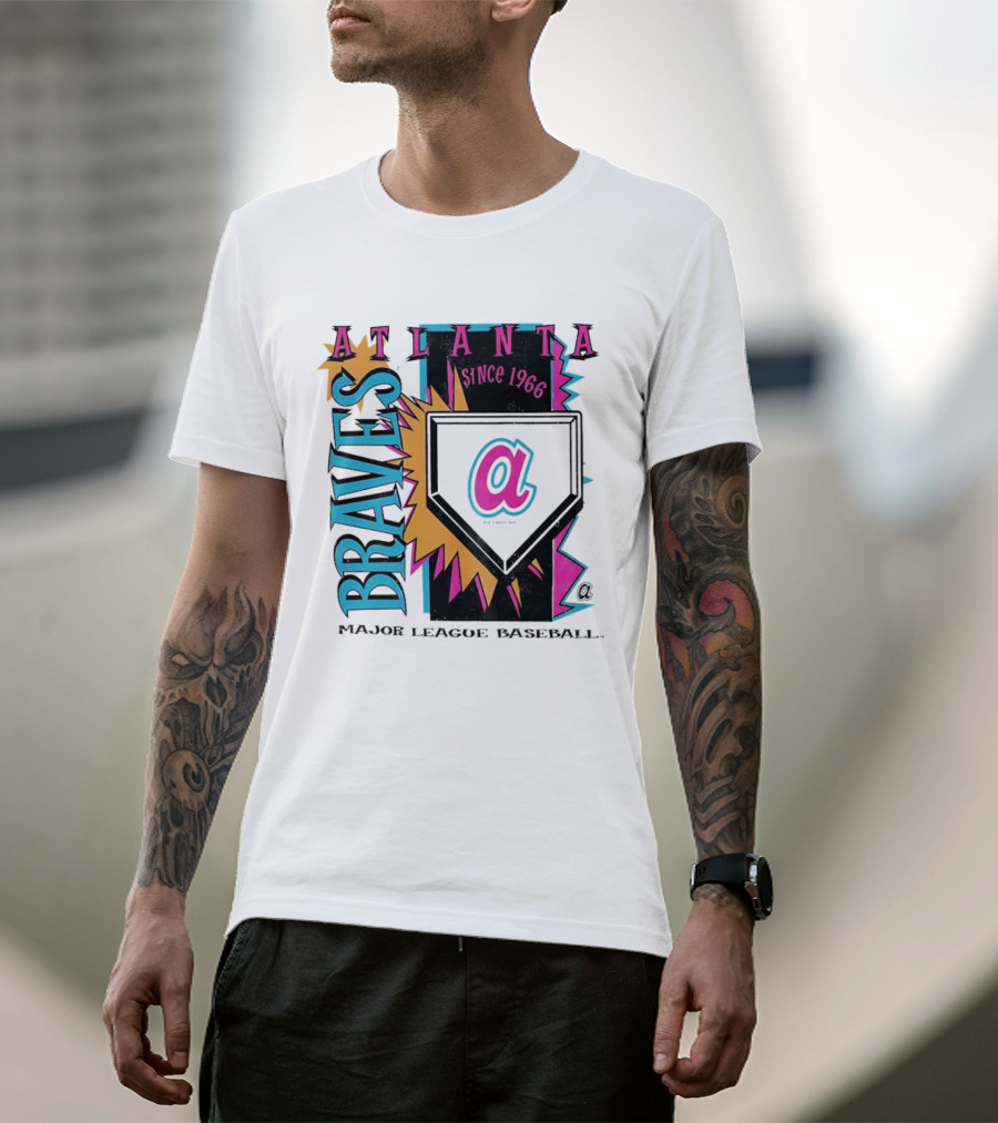 Atlanta Braves Major League Baseball Cooperstown Neon Field Since 1966 T-Shirt