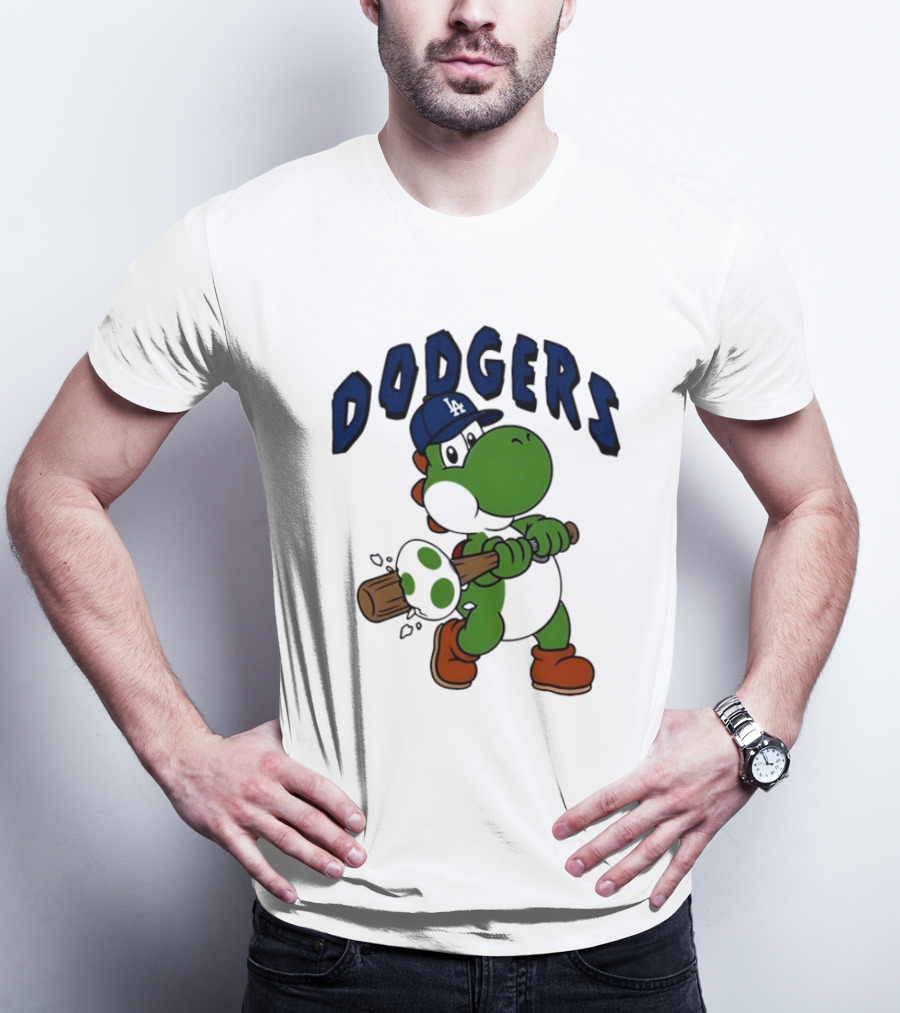 Los Angeles Dodgers Yoshi Baseball Batting Egg T-Shirt