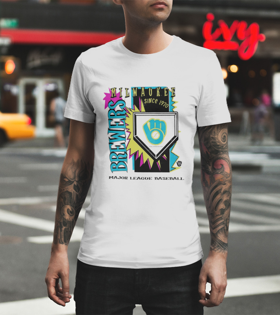 Milwaukee Brewers Major League Baseball Cooperstown Neon Since 1970 T-Shirt