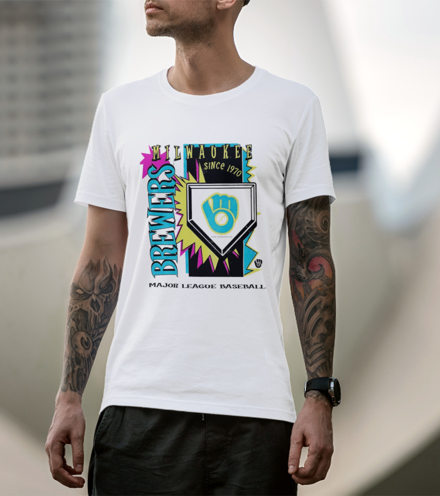 Milwaukee Brewers Major League Baseball Cooperstown Neon Since 1970 T-Shirt