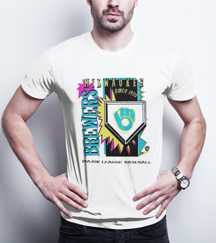Milwaukee Brewers Major League Baseball Cooperstown Neon Since 1970 T-Shirt