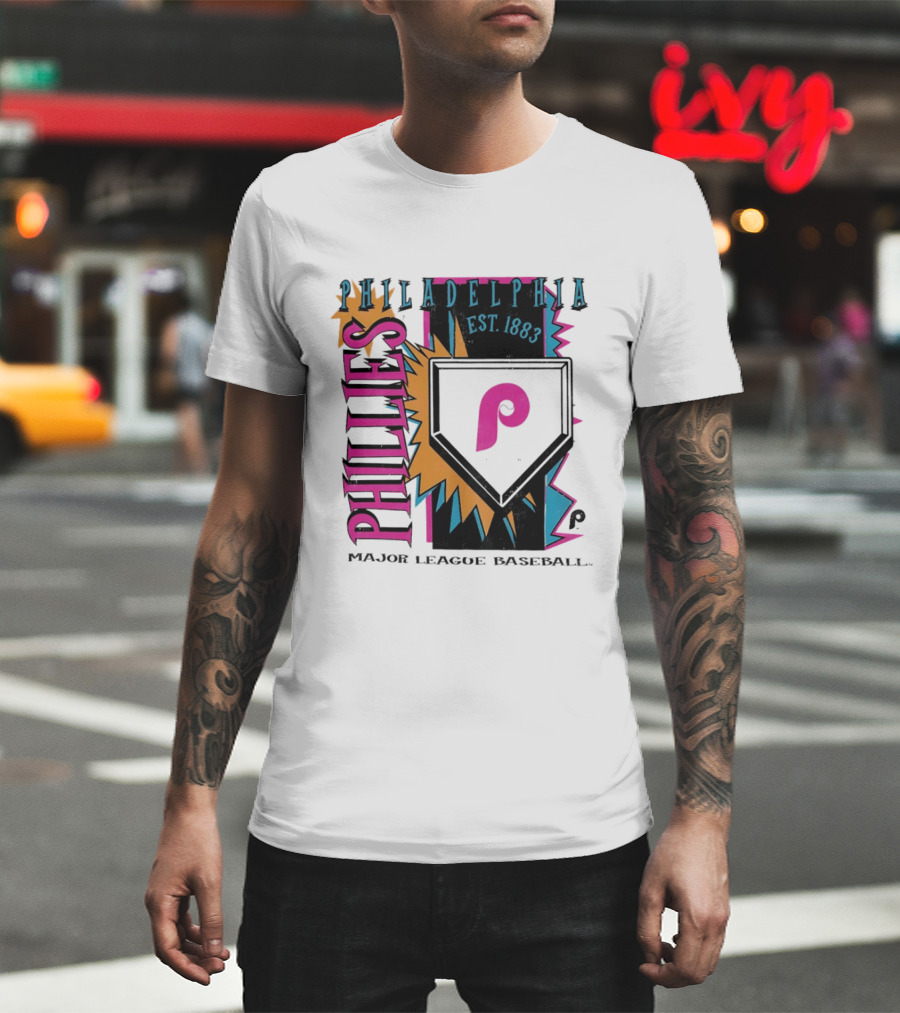 Philadelphia Phillies Major League Baseball Cooperstown Neon Field Est 1883 T-Shirt