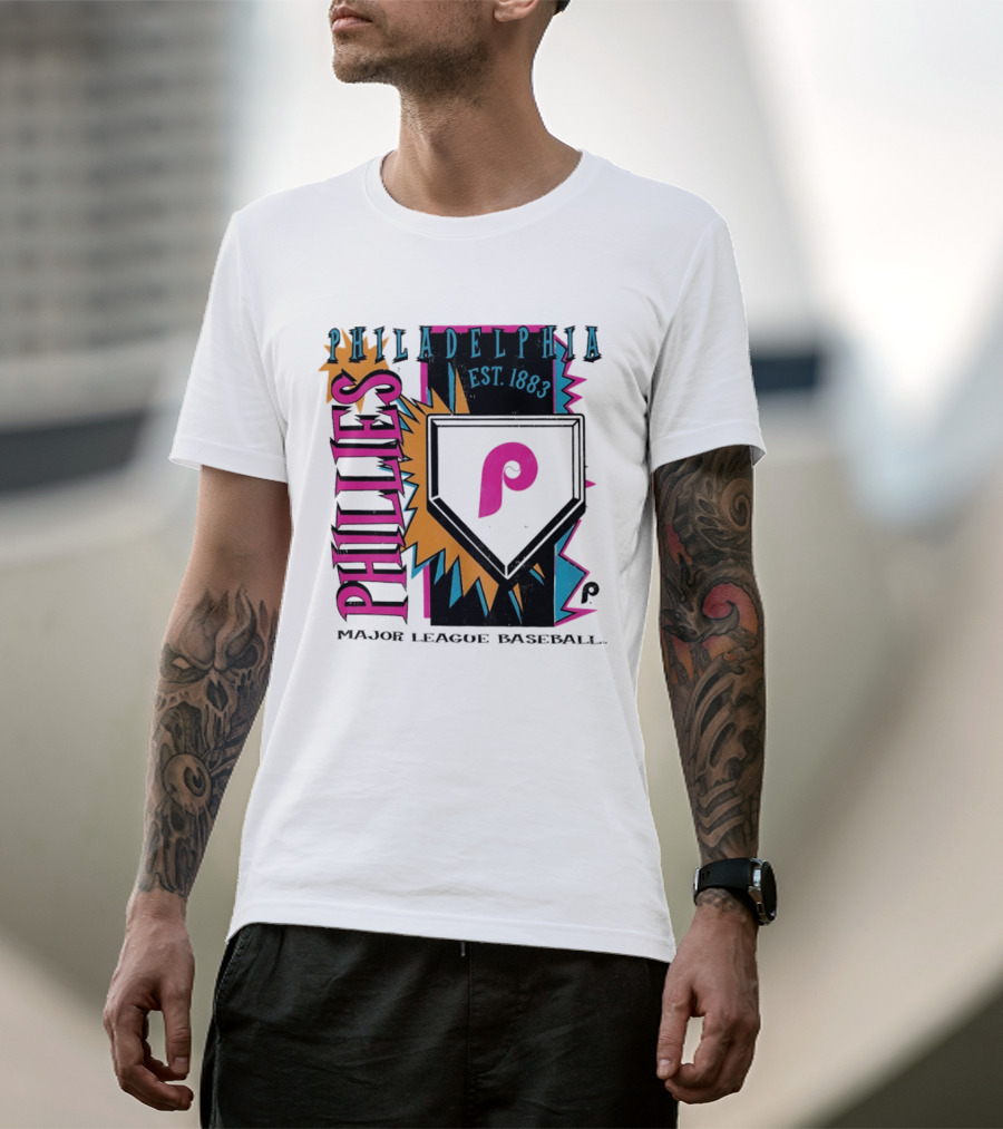 Philadelphia Phillies Major League Baseball Cooperstown Neon Field Est 1883 T-Shirt