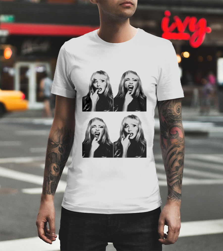 Sabrina Carpenter Photobooth Black And White Expressions T-Shirt