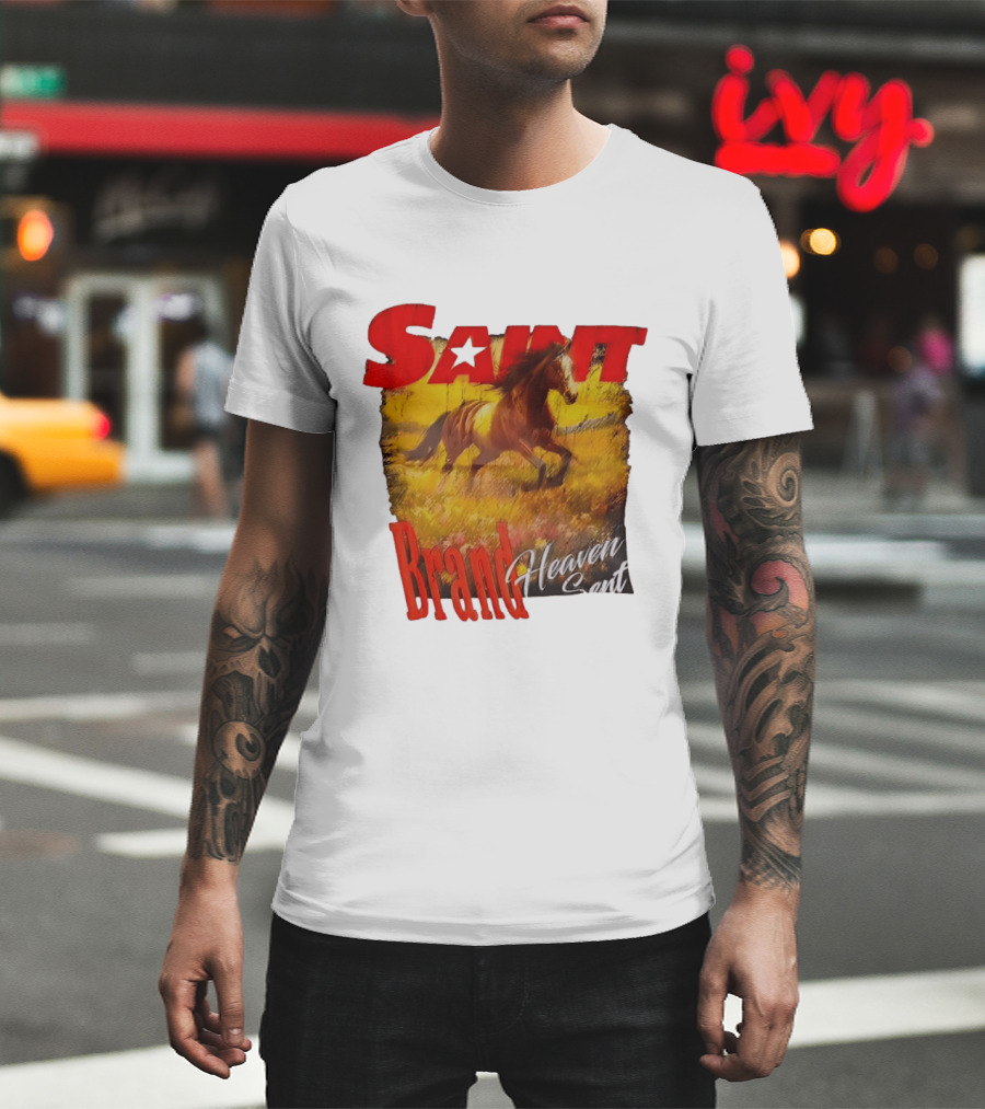 Saint Brand Heaven Sent Galloping Horse Wild West T-Shirt