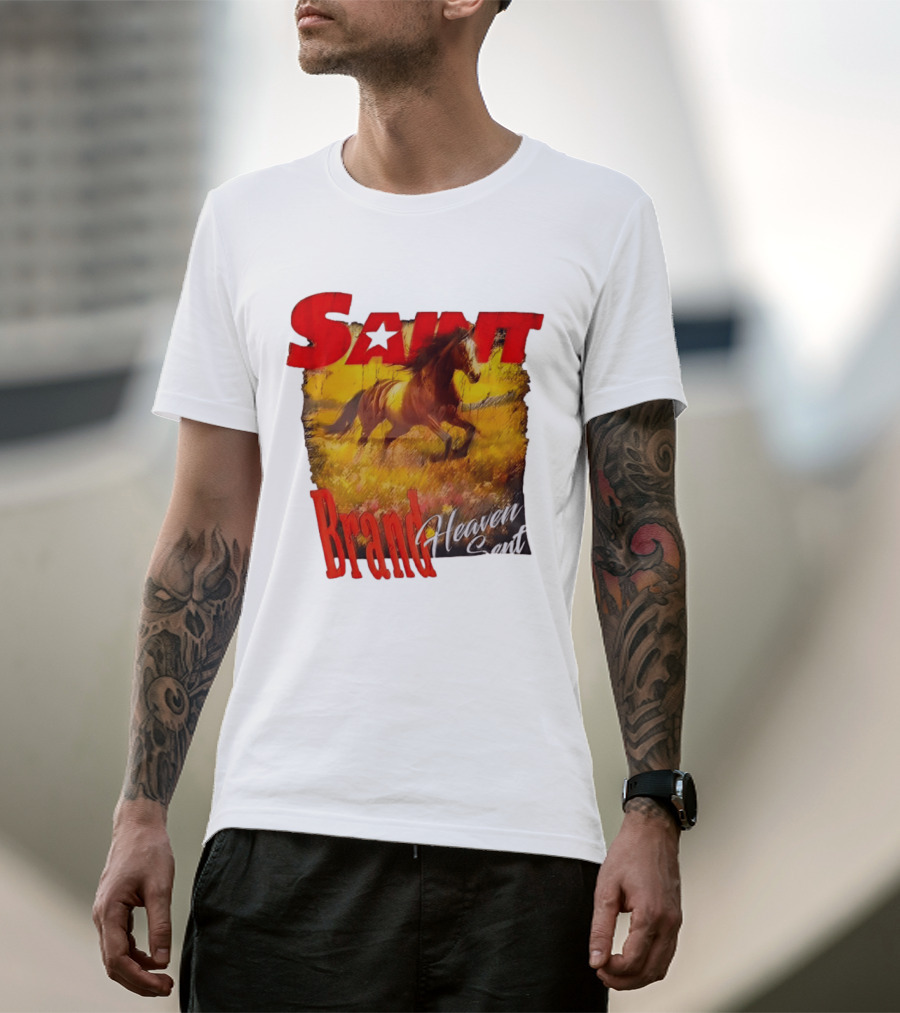 Saint Brand Heaven Sent Galloping Horse Wild West T-Shirt