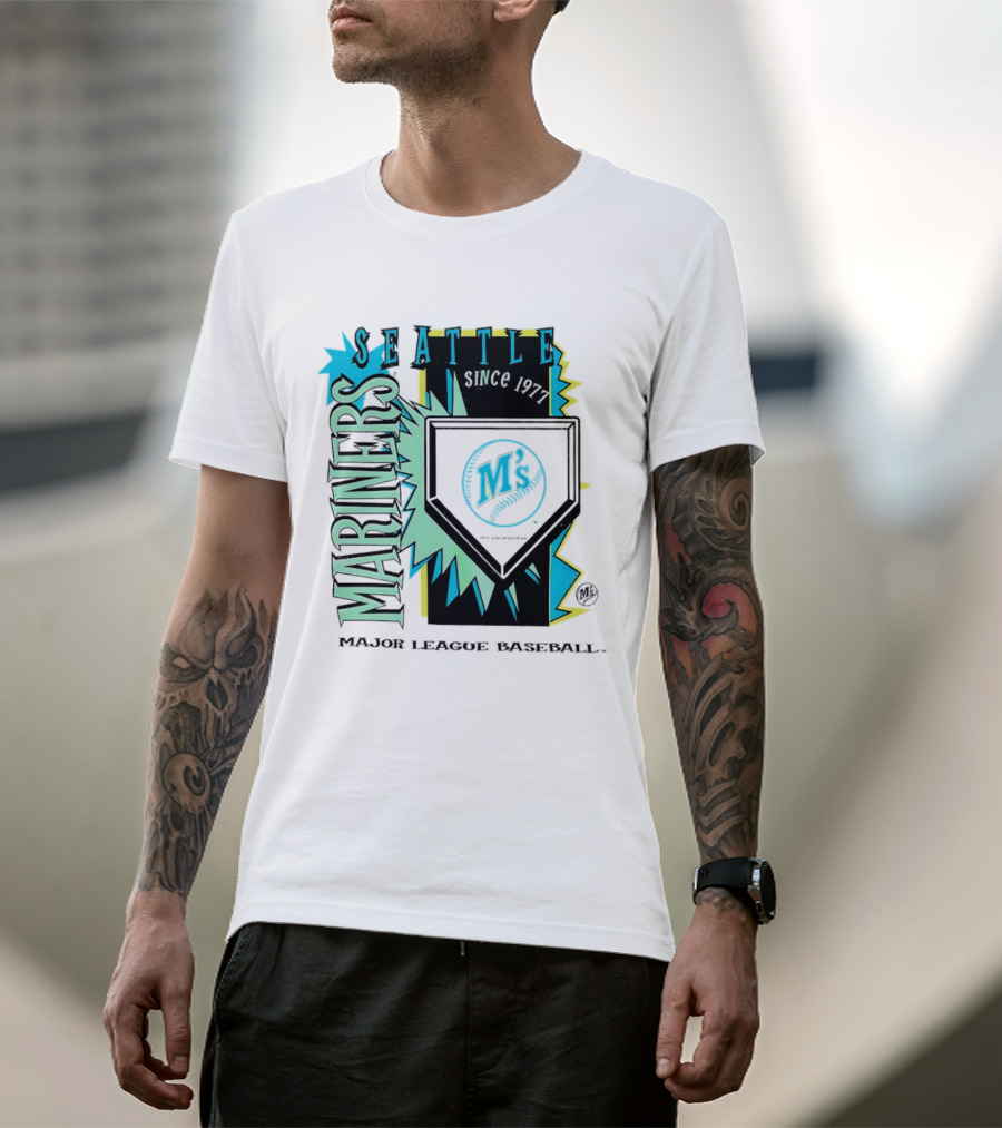 Seattle Mariners Cooperstown Neon Field Major League Baseball Since 1977 T-Shirt