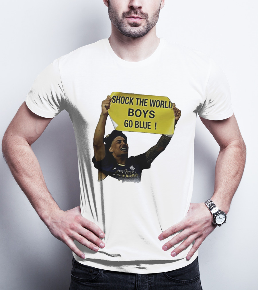 Shock The World Boys Go Blue Michigan Wolverines Basketball 2026 T-Shirt