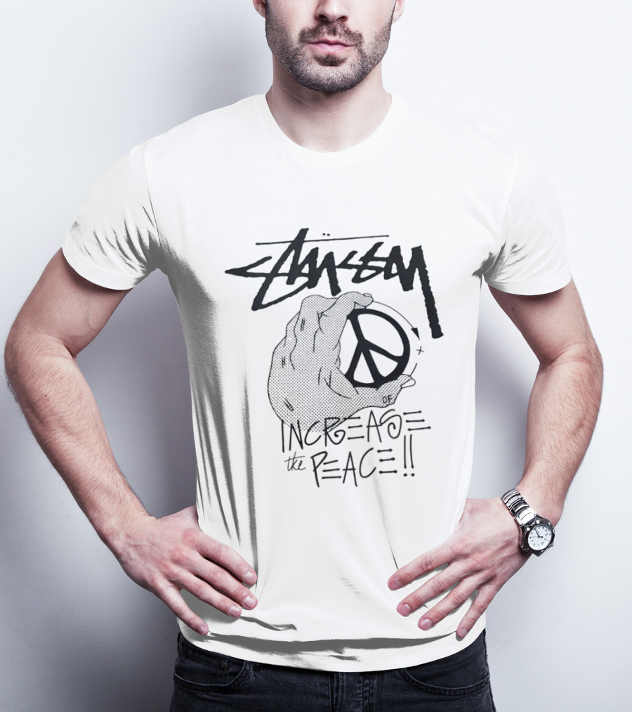 Stussy Increase The Peace Hand Holding Peace T-Shirt